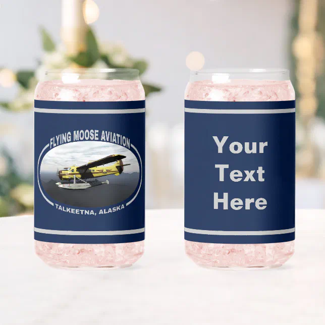 Flying Moose Aviation de Havilland DH3-C Otter Can Glass | Zazzle