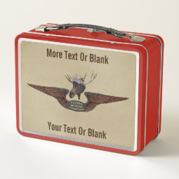 Flying Moose Bush Pilot Wings Metal Lunch Box | Zazzle