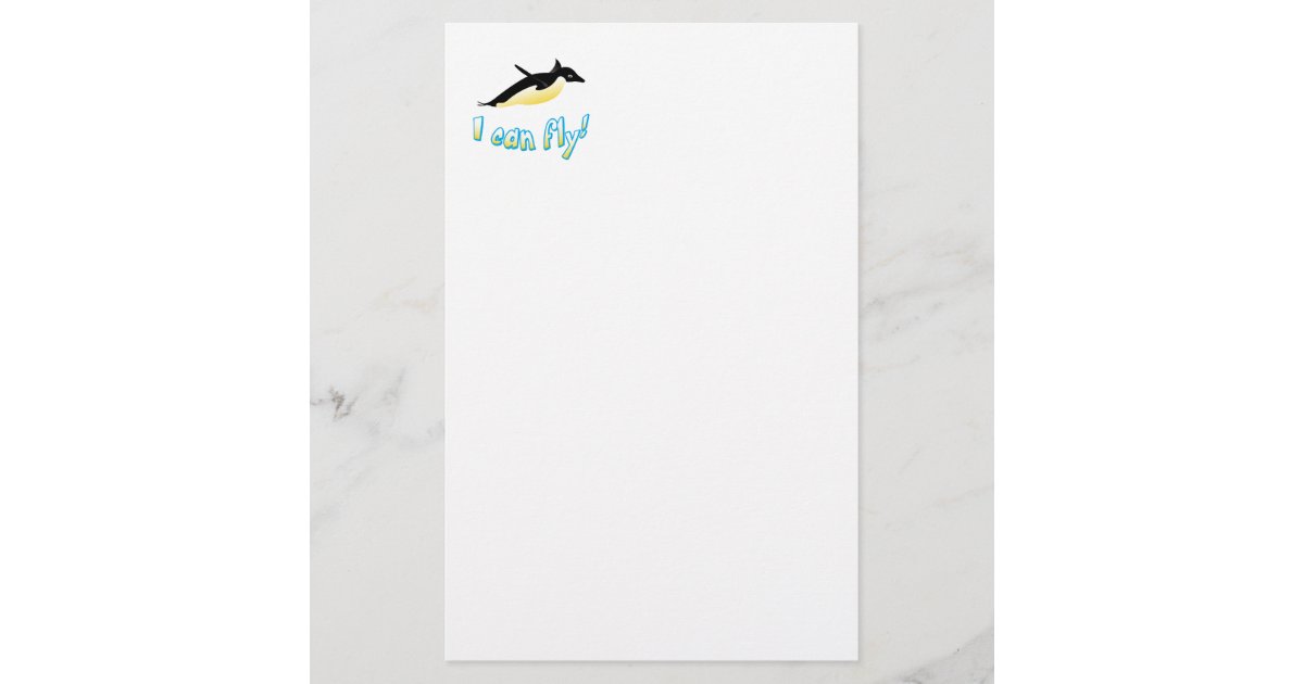 Flying penguin stationery | Zazzle