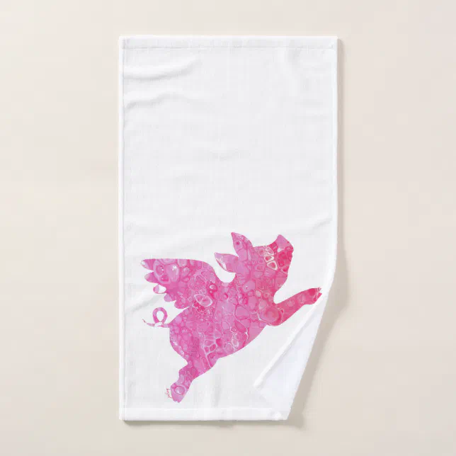 Flying Pig, Bathroom Decor, Pig, Bath Towel Set | Zazzle