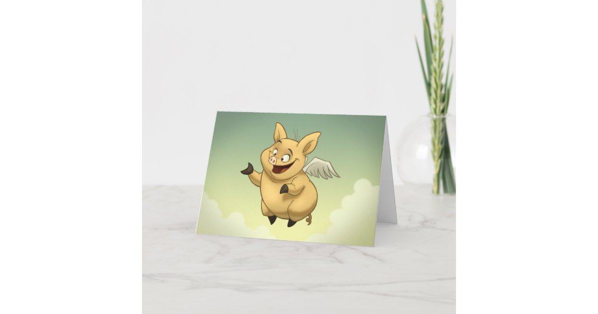 Flying Pig Card | Zazzle