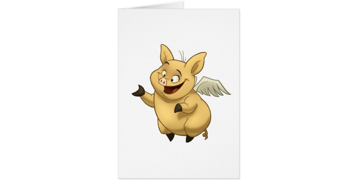 Flying Pig Card | Zazzle