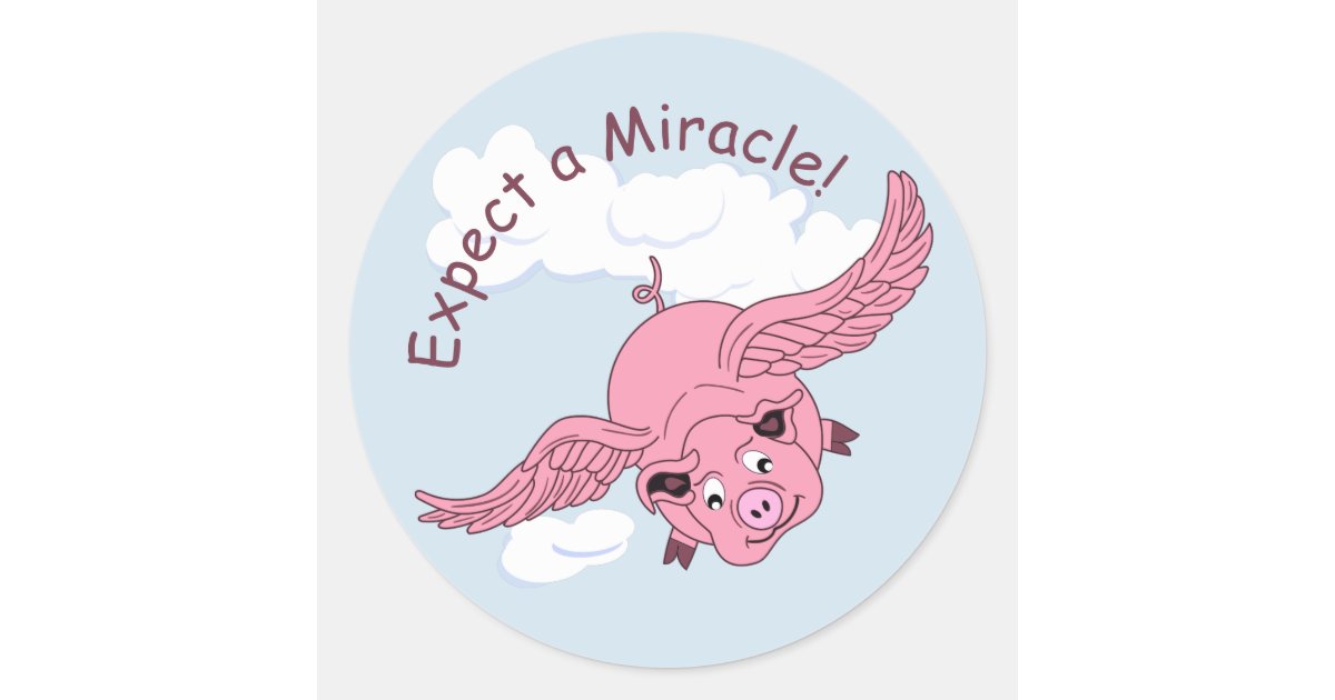 Flying Pig Classic Round Sticker | Zazzle