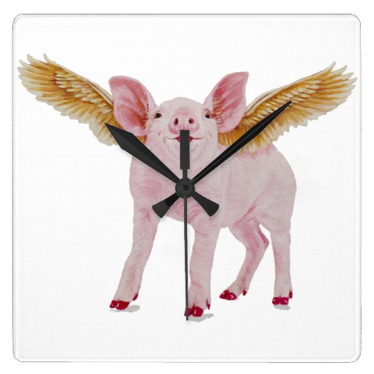 Flying Pig Clock | Zazzle.com