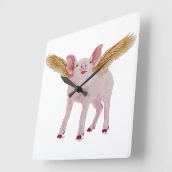 Flying Pig Clock | Zazzle