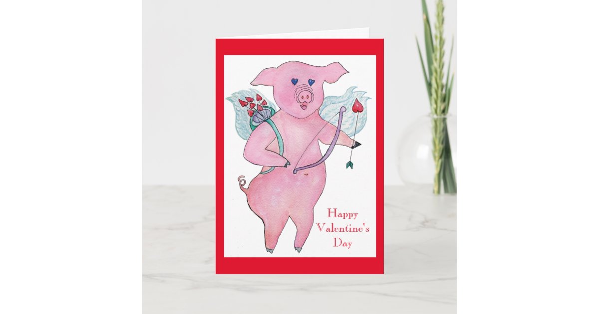Flying Pig , cupig Valentine card | Zazzle