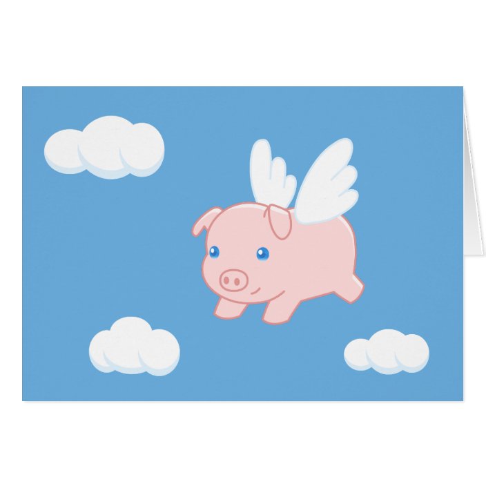 Flying Pig - Cute Piglet with Wings | Zazzle.com
