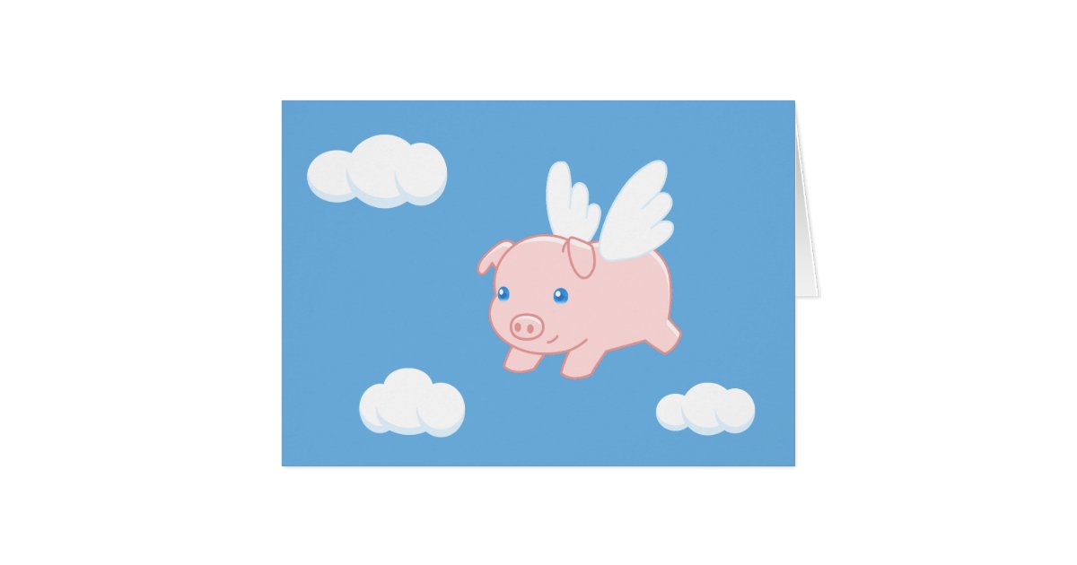 Flying Pig - Cute Piglet with Wings | Zazzle