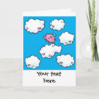 Flying pig birthday dreams card template | Zazzle.com