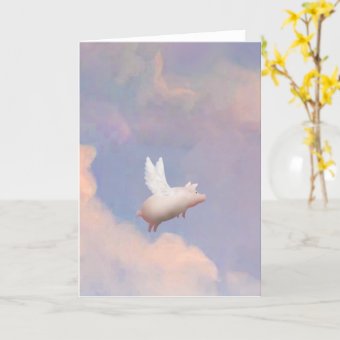 flying pig greeting card | Zazzle
