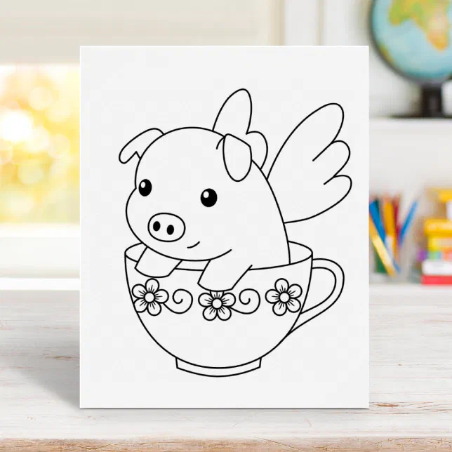 flying pig coloring sheet