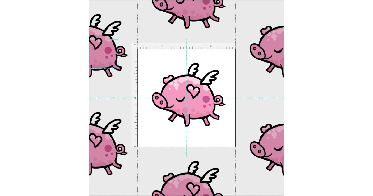 Flying pig pattern fabric | Zazzle