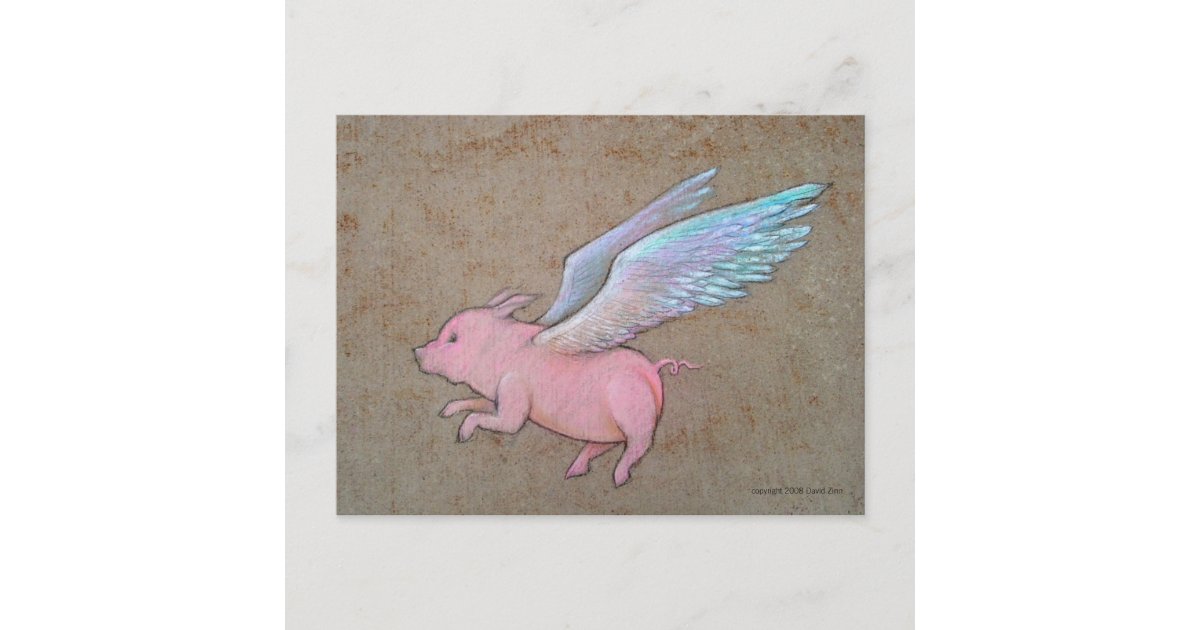 flying pig postcard | Zazzle