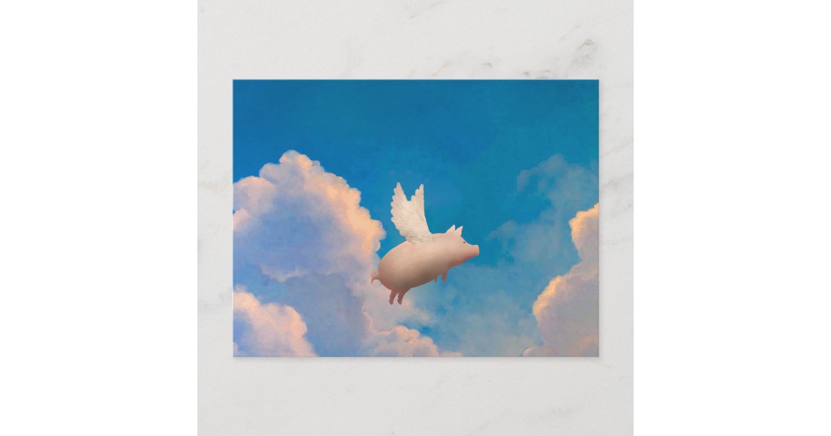 flying pig postcard | Zazzle