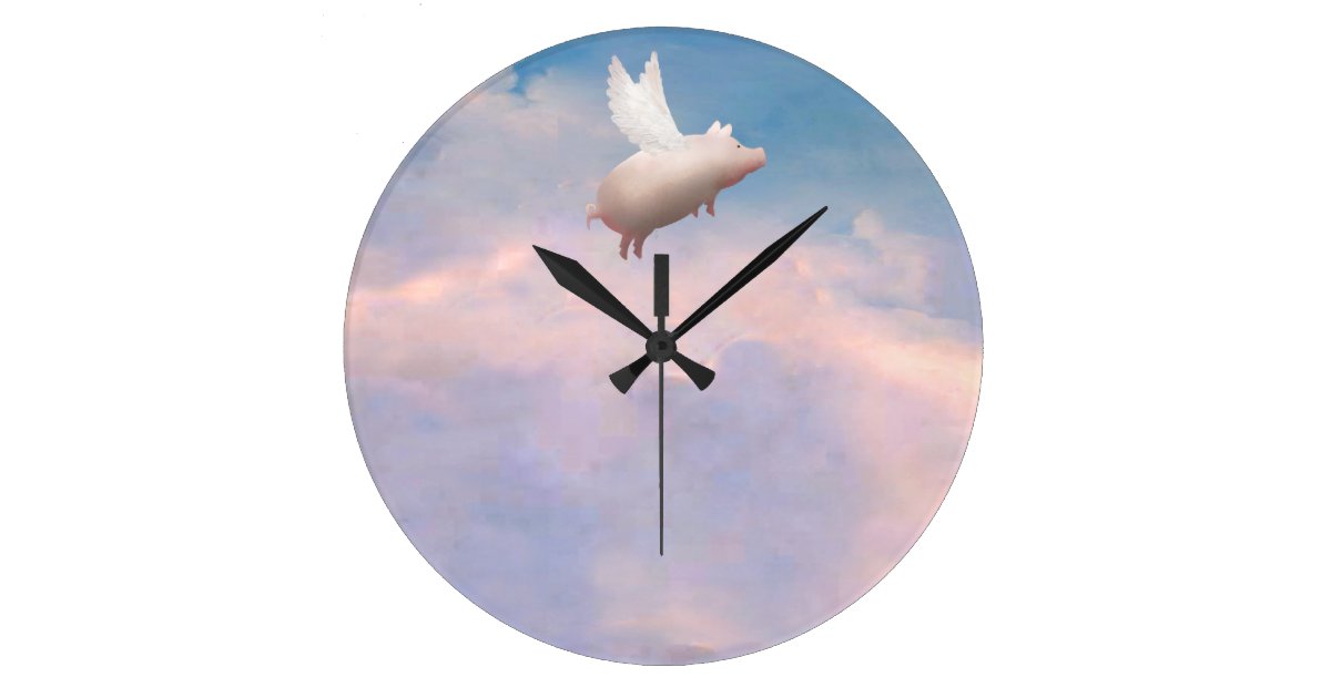 flying pig wall clock | Zazzle.com