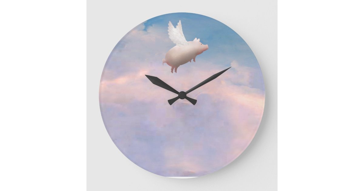 flying pig wall clock | Zazzle