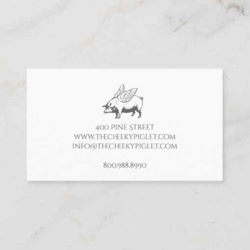 Flying Pig With Wings Logo Business Card | Zazzle