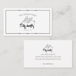 Flying Pig With Wings Logo Business Card | Zazzle