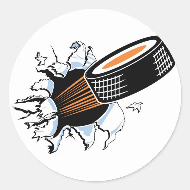 Flying Puck Classic Round Sticker | Zazzle