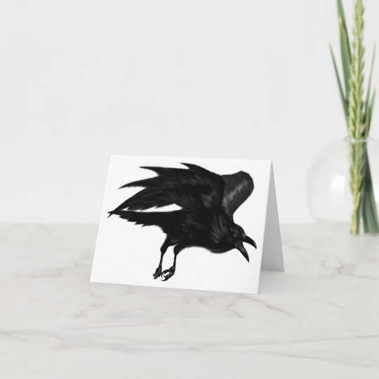 Flying Raven Note Card | Zazzle.com