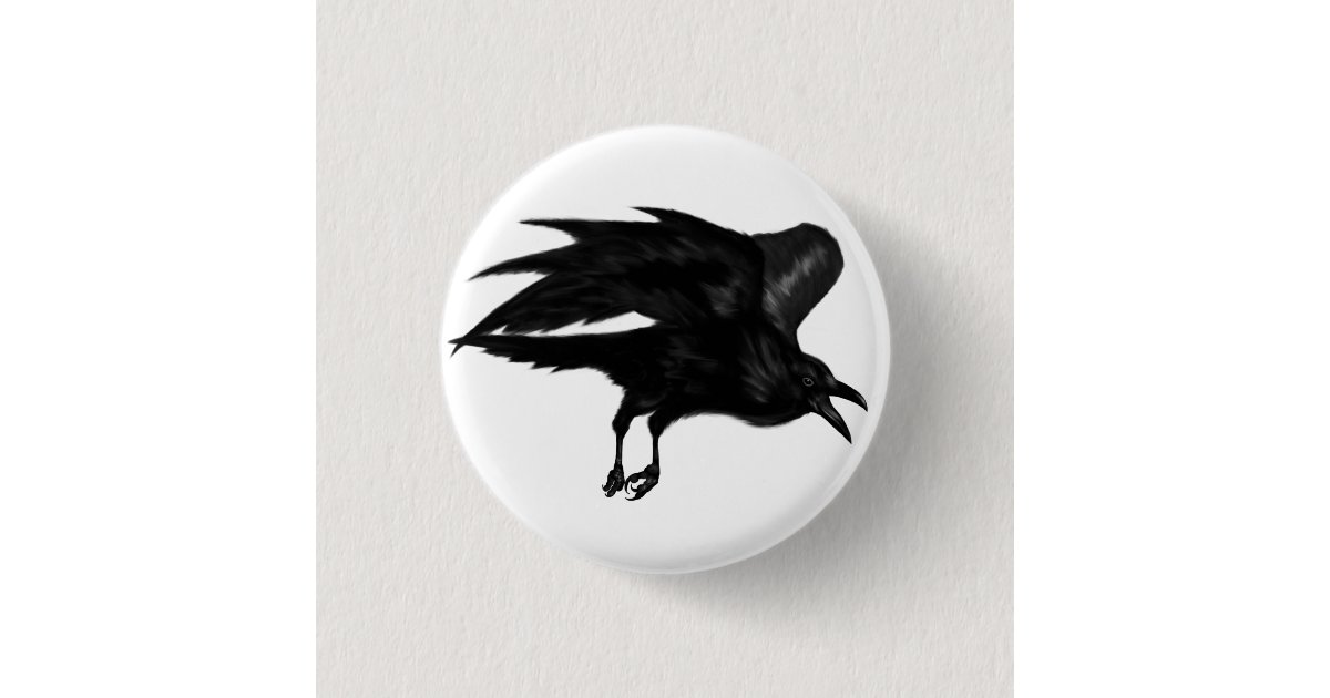 Flying Raven Pin Button | Zazzle