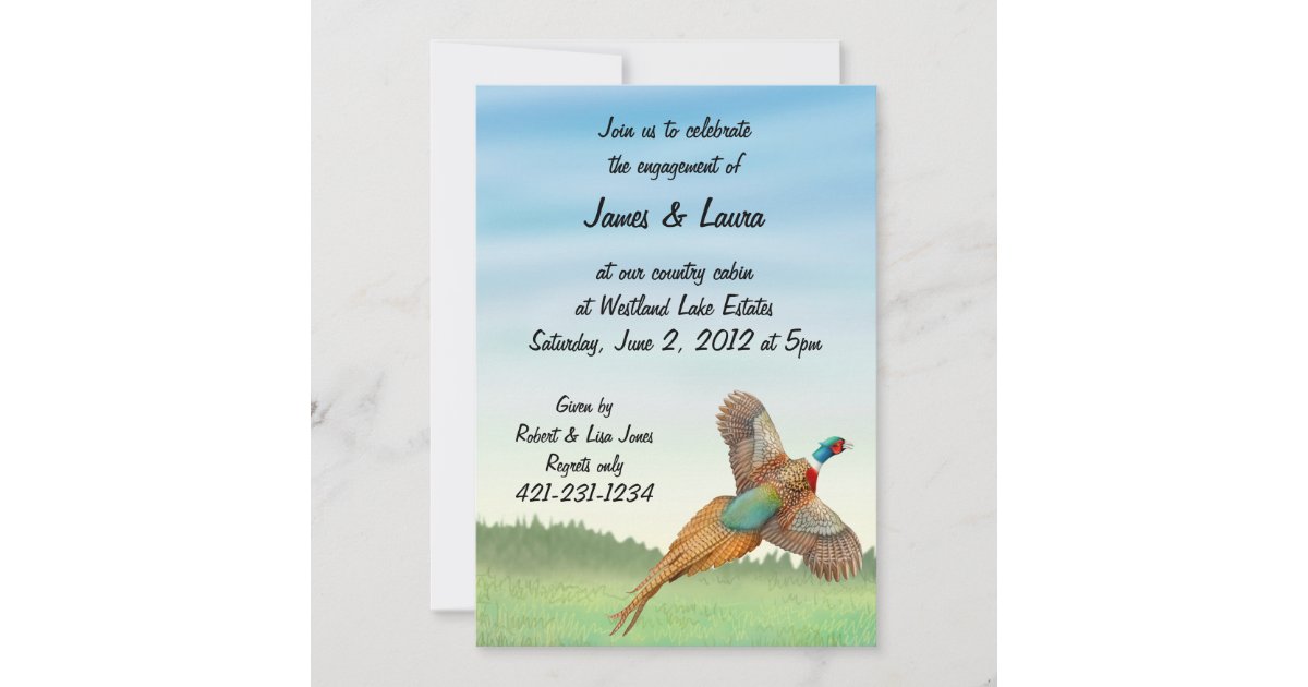 Flying Ringneck Pheasant Invitation | Zazzle