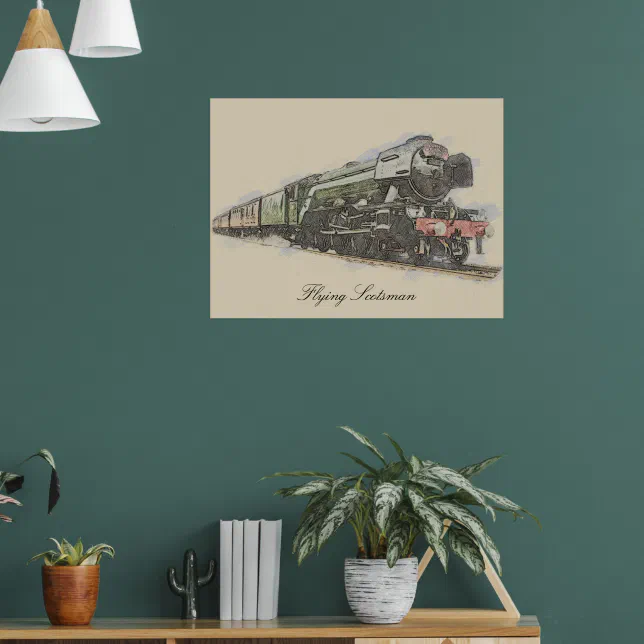 Flying Scotsman Pencil illustration Poster | Zazzle