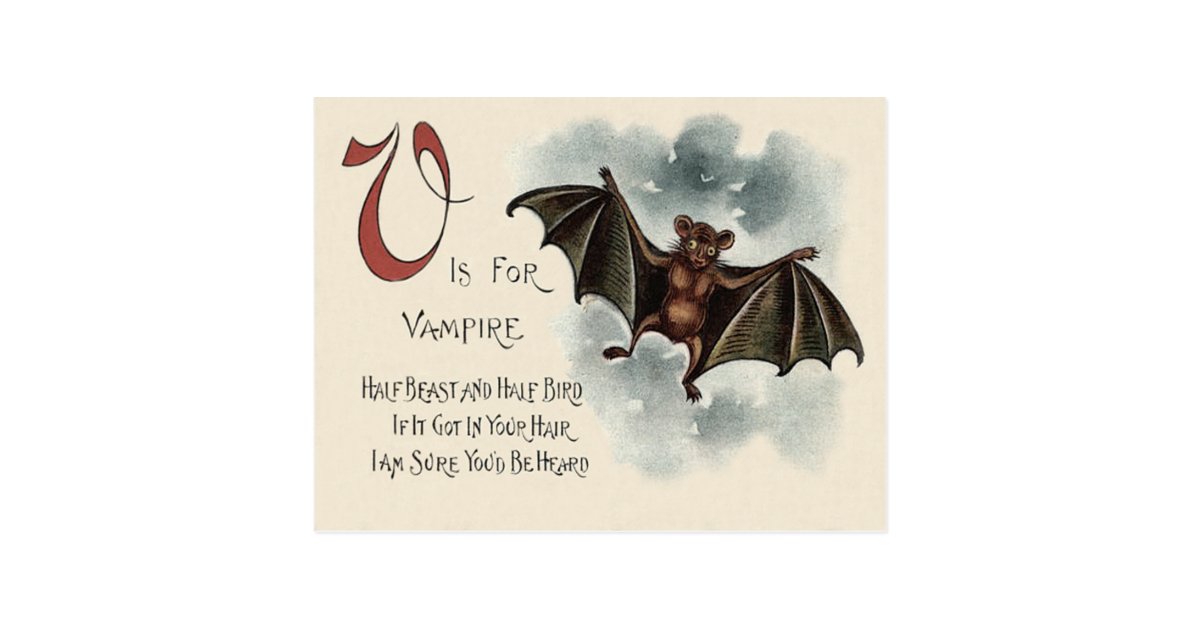 Flying Silly Goofy Vampire Bat Postcard | Zazzle.com