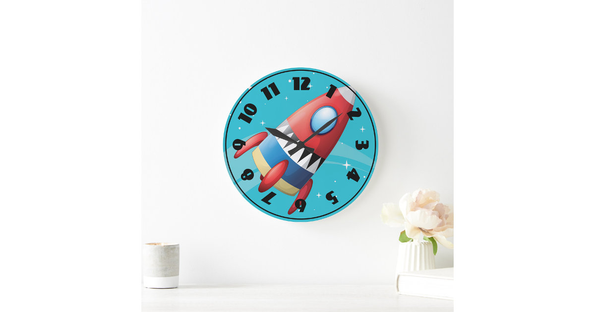 Flying Spaceship Clock | Zazzle