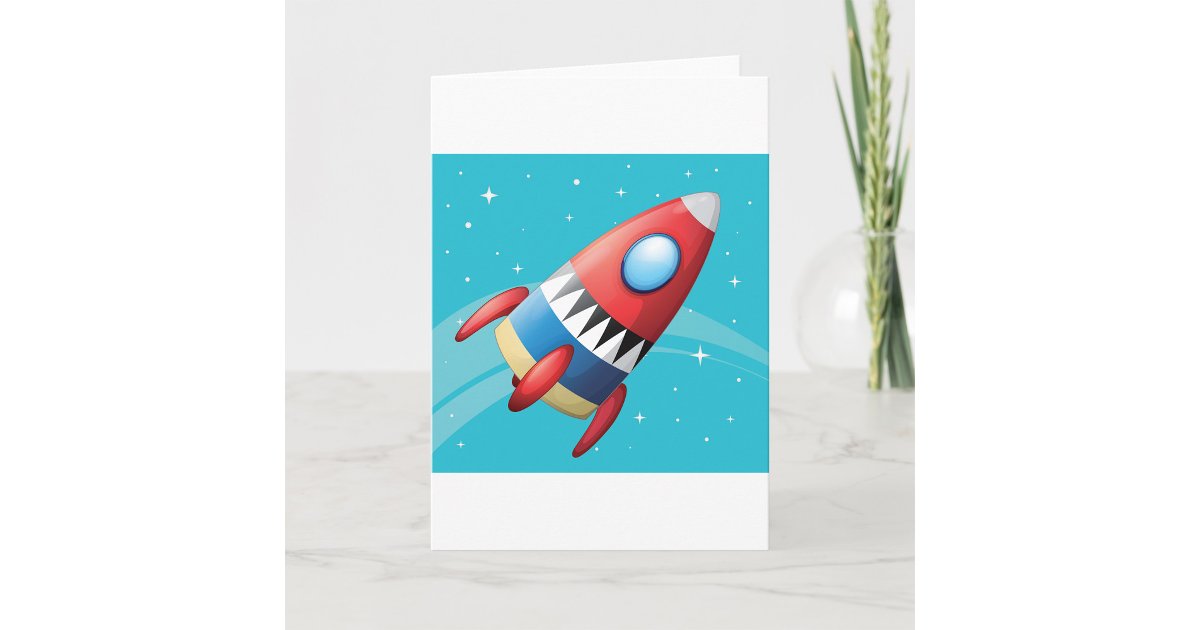 Flying Spaceship Greeting Cards | Zazzle