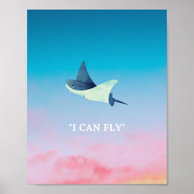 Flying Stingray Poster | Zazzle