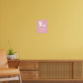 Flying Stork with Baby Bundle Nursery Art Pink Poster | Zazzle