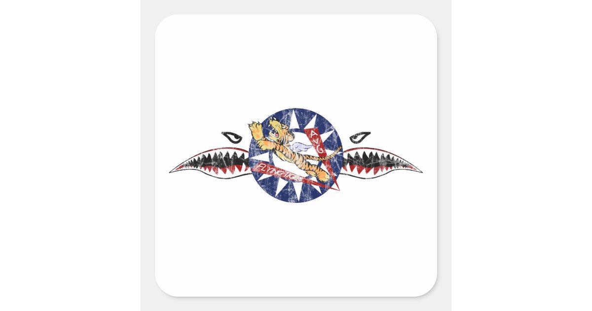 flying tigers avg square sticker | Zazzle