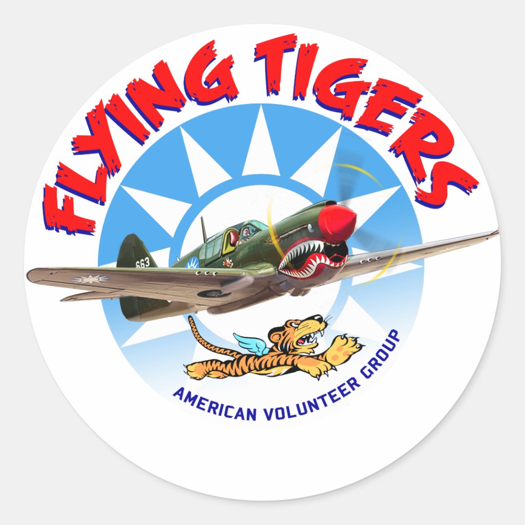 Flying Tigers Classic Round Sticker | Zazzle