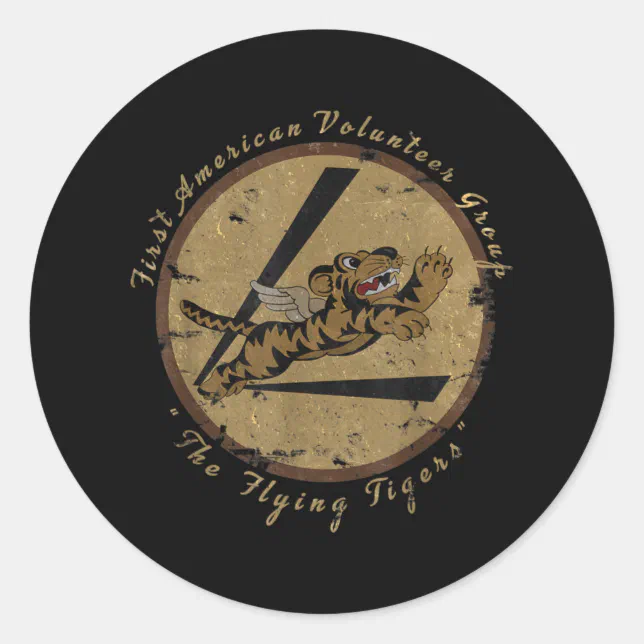 Flying Tigers Squadron Classic Round Sticker | Zazzle