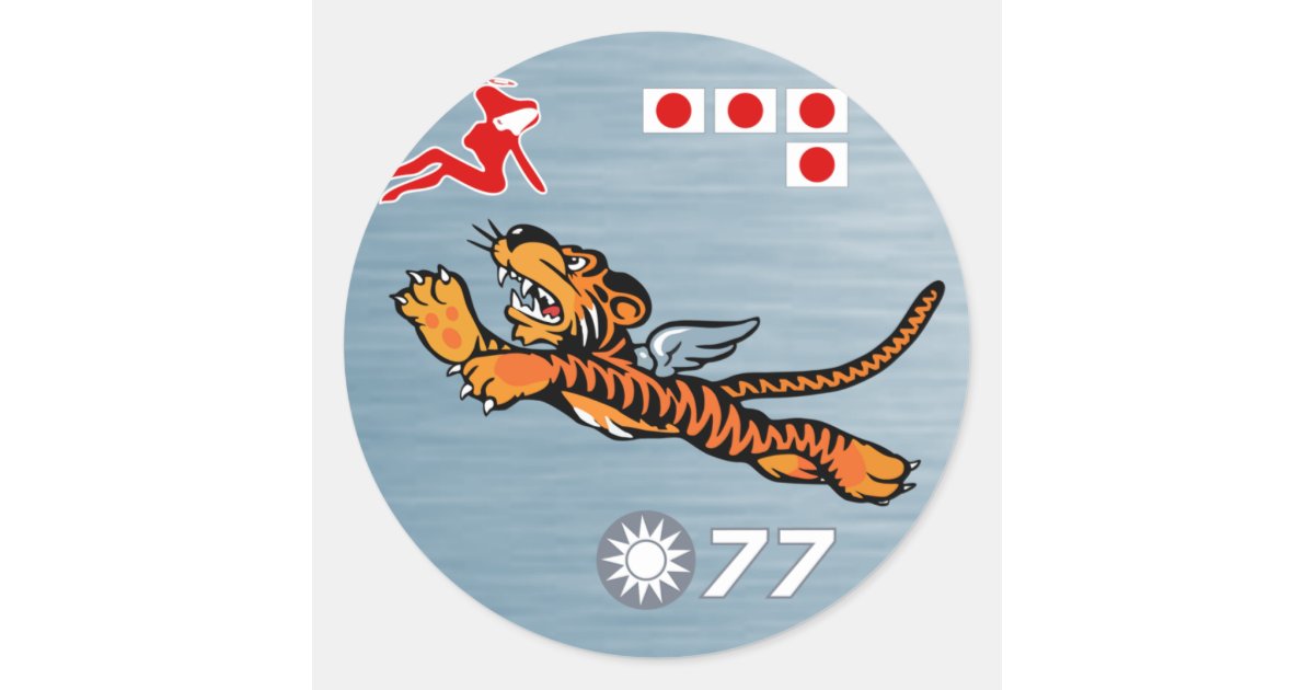 Flying Tigers WWII Nose Art Classic Round Sticker | Zazzle.com
