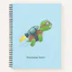 Flying Turtle with a Jetpack Blue Notebook | Zazzle