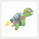 Flying Turtle with a Jetpack Square Sticker | Zazzle