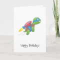 Flying Turtle with a Red Jetpack Birthday Card | Zazzle