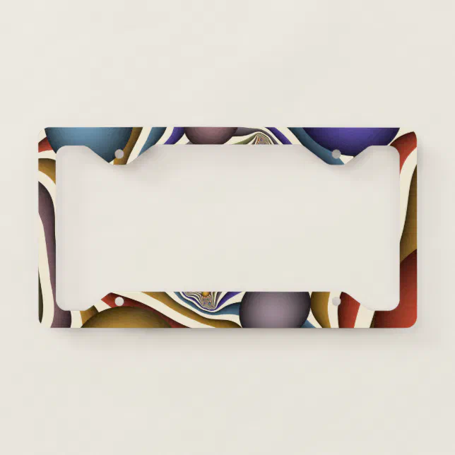 Flying Up Colorful Modern Abstract Fractal Art License Plate Frame | Zazzle