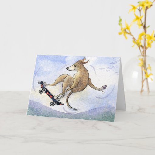 Flying whippet dog card | Zazzle