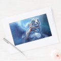 Flying White Tiger With Angel Rectangular Sticker | Zazzle