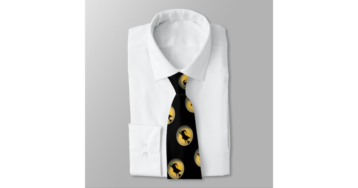 Flying Wicked Witch Silhouette Neck Tie | Zazzle