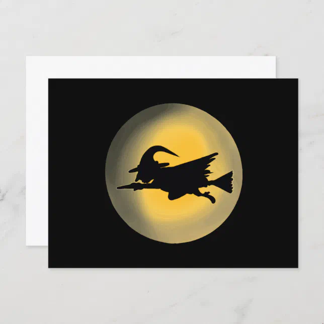 Flying Wicked Witch Silhouette Postcard | Zazzle