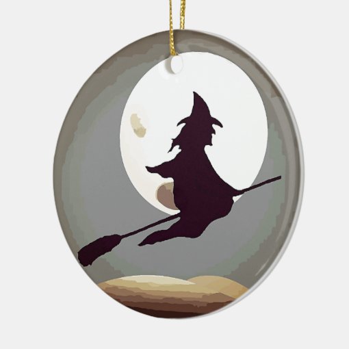 Flying Witch Ceramic Ornament | Zazzle