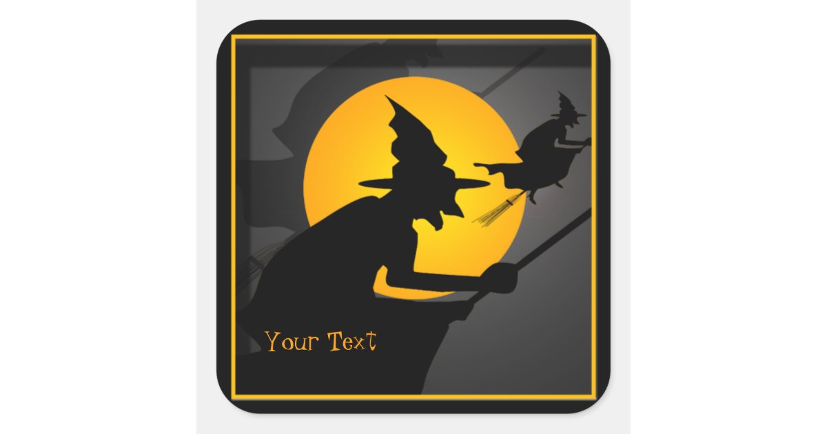 Flying Witch Halloween Stickers | Zazzle