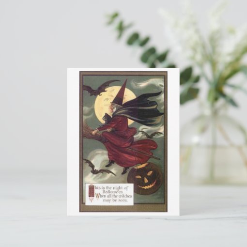 Flying Witch Postcard | Zazzle