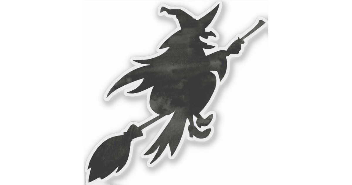 Flying Witch Sticker | Zazzle
