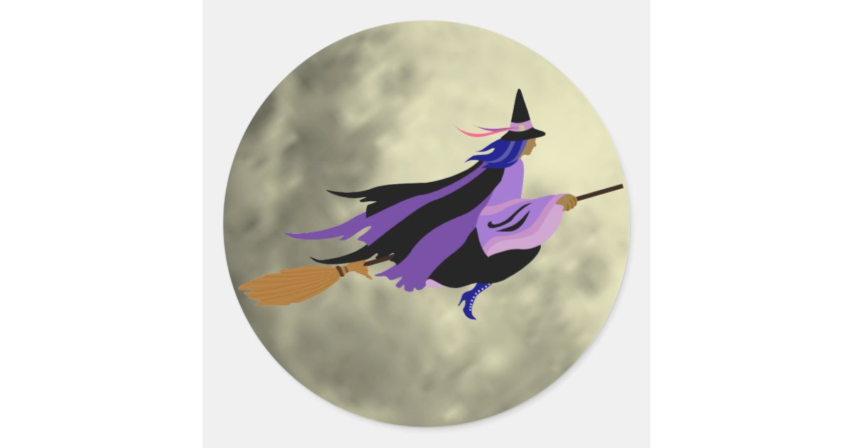 Flying Witch Stickers | Zazzle