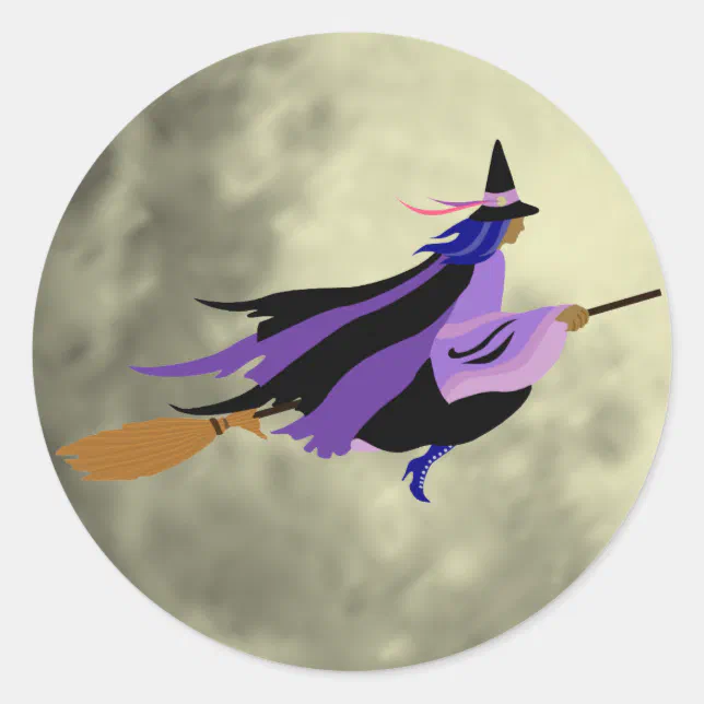 Flying Witch Stickers | Zazzle